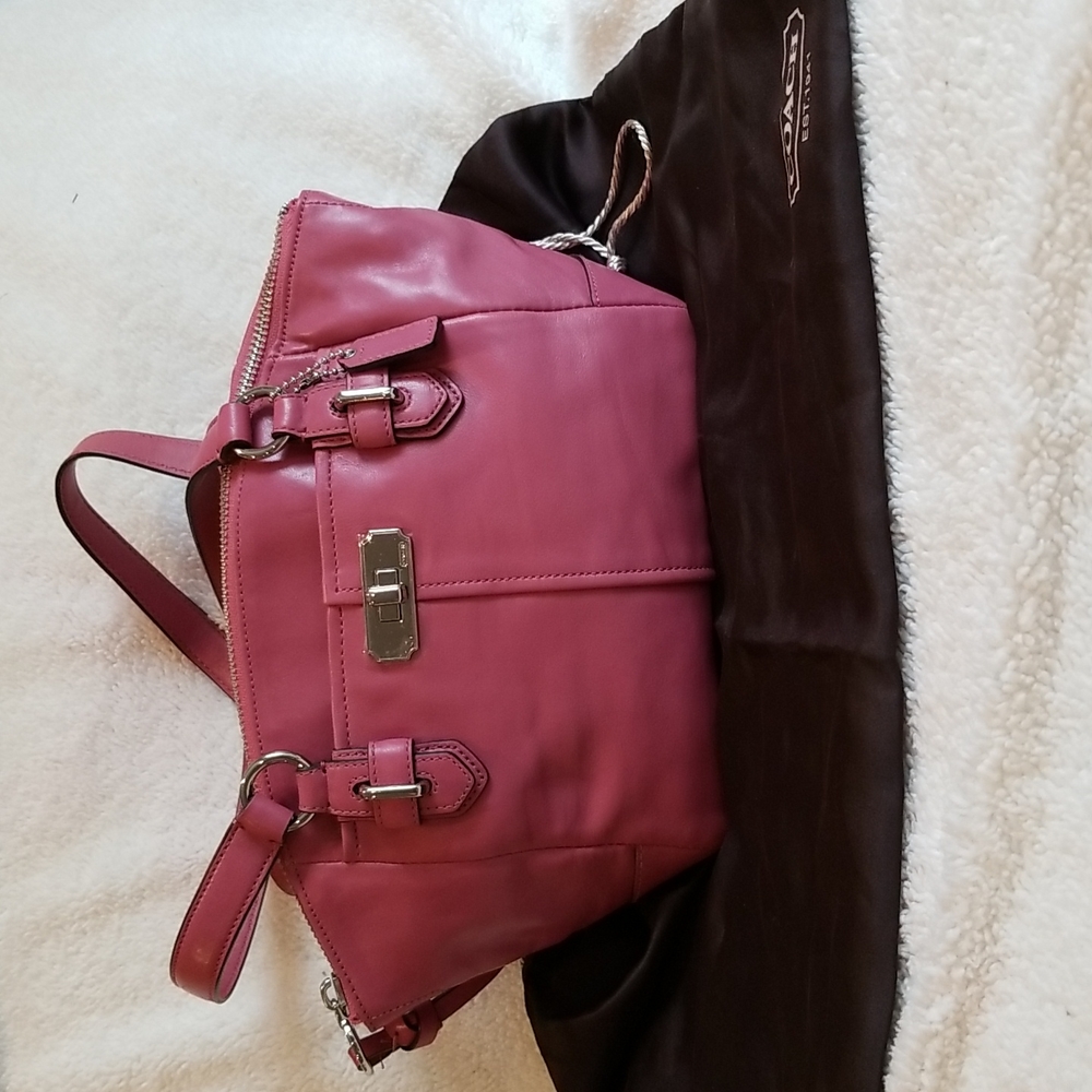 Coach Pink Smooth Leather Mini Tote - Gem